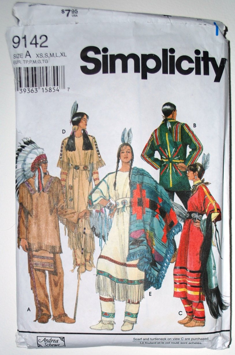Simplicity 9142 pattern for Native American Costumes by Andrea Schewe ...