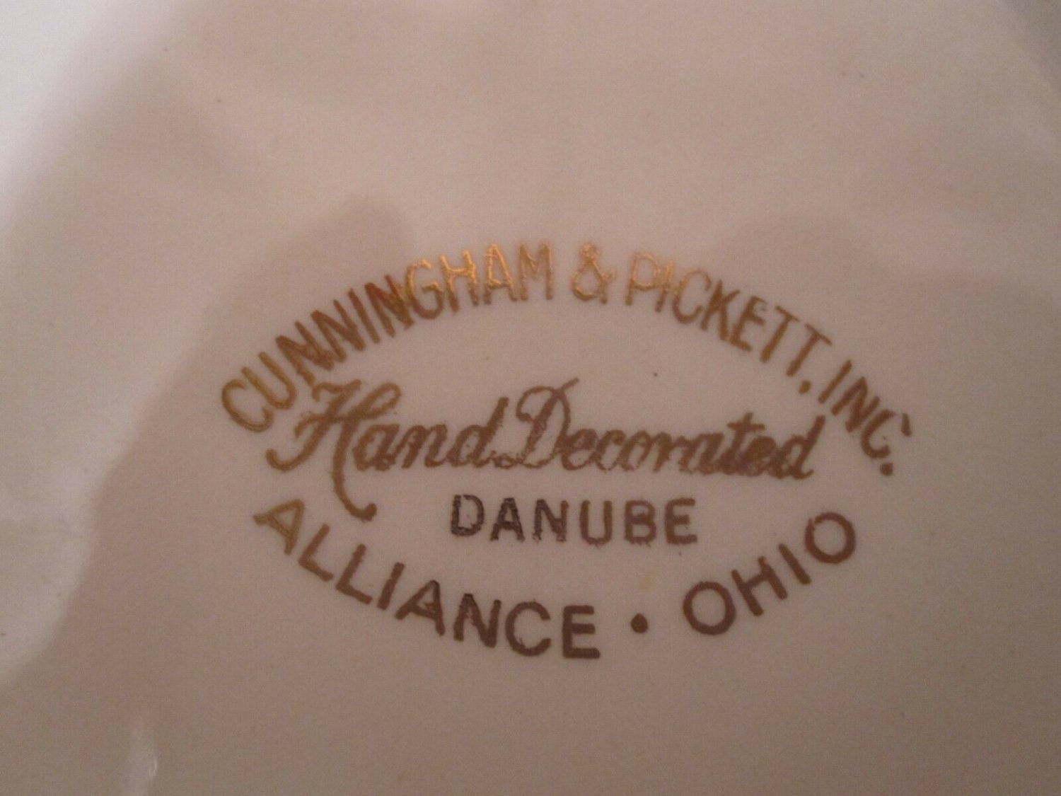 3 VINTAGE ANTIQUE CUNNINGHAM & PICKETT HAND DECORATED DANUBE DISHES ...