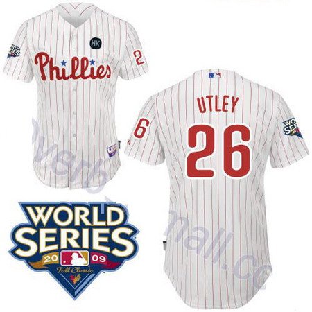 Chase Utley #26 White Philadelphia Phillies Kid's Jersey