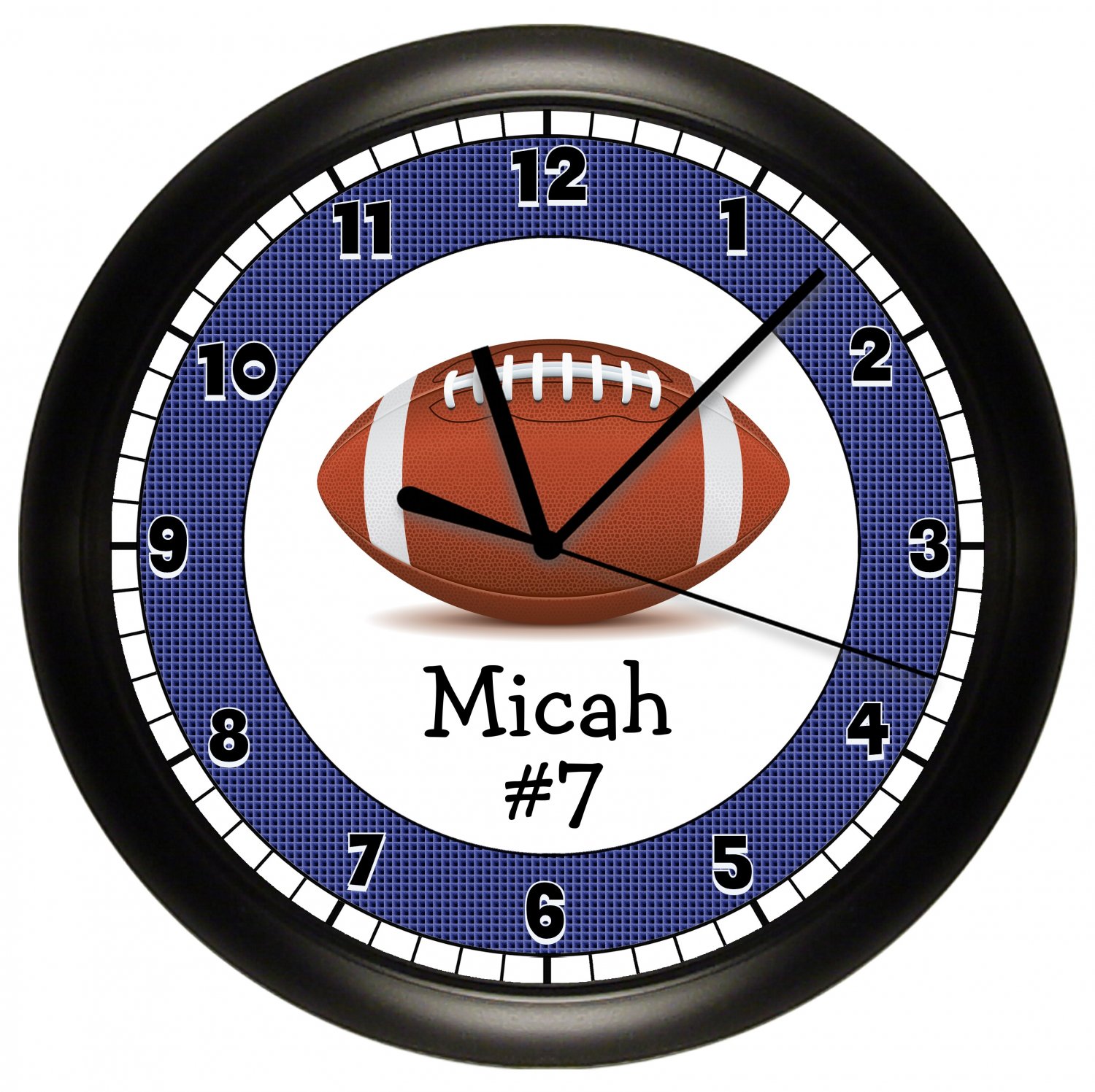Personalized FOOTBALL Wall Clock Boys Bedroom Wall Art SPORTS TEAM NCAA