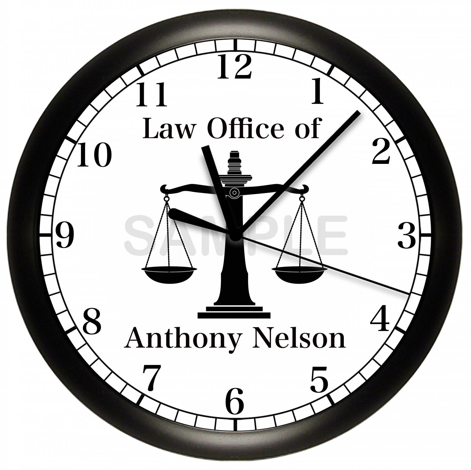 Scales of Justice Law Wall Clock
