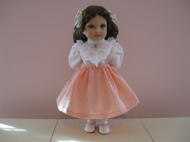 LIFE OF FAITH 18" DOLL CLOTHES PEACH MOIRE TAFFETA SKIRT ALSO FITS ...