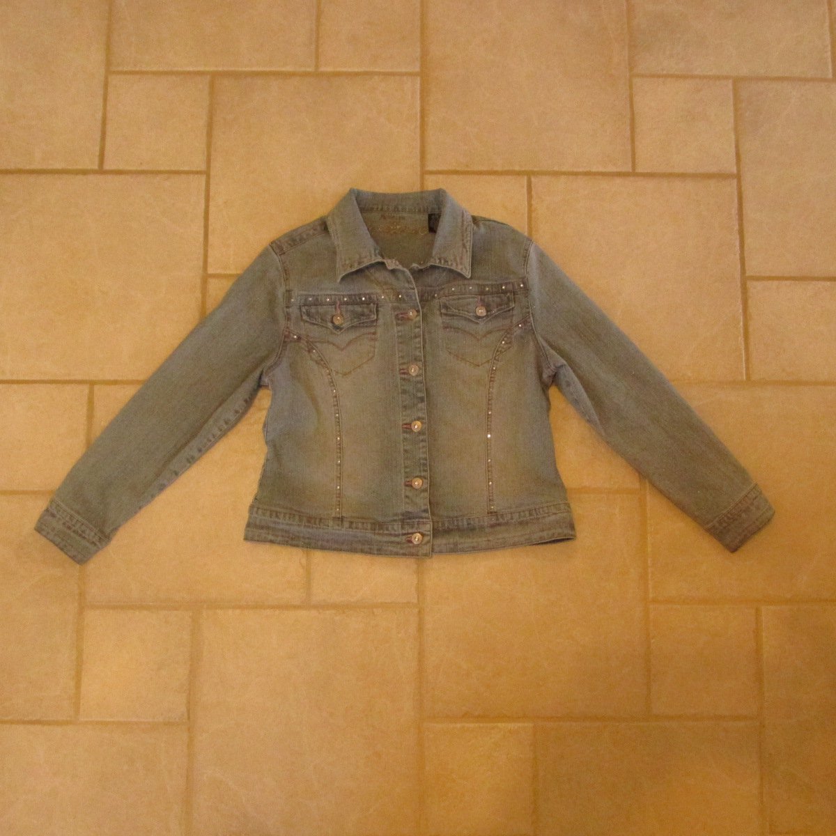 ARIZONA JEAN CO. GIRL'S SIZE XL JEAN JACKET LIGHT BLUE STRETCH ...