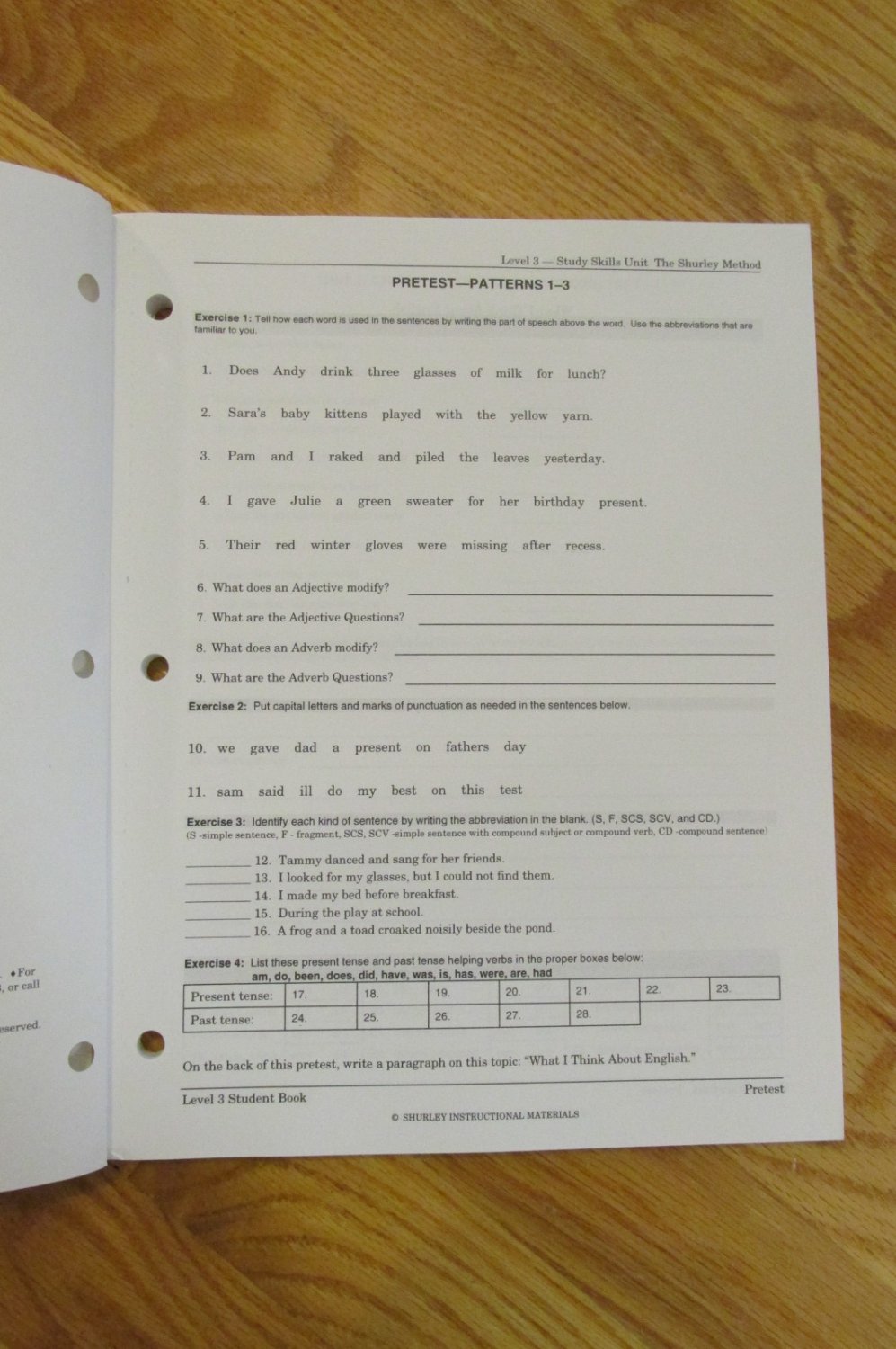THE SHURLEY METHOD ENGLISH GRAMMAR LEVEL 3 TEACHER & STUDENT WORKBOOK ...