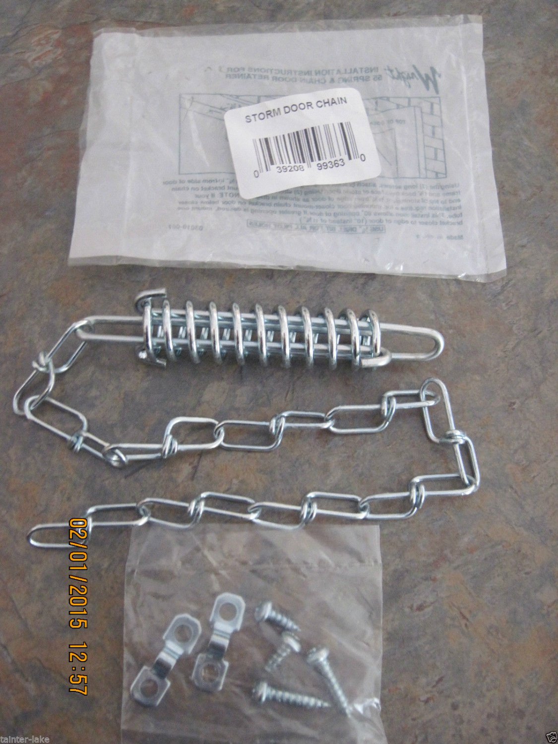 WRIGHT STORM OR SCREEN DOOR CHAIN SPRING & CHAIN DOOR RETAINER WITH ...