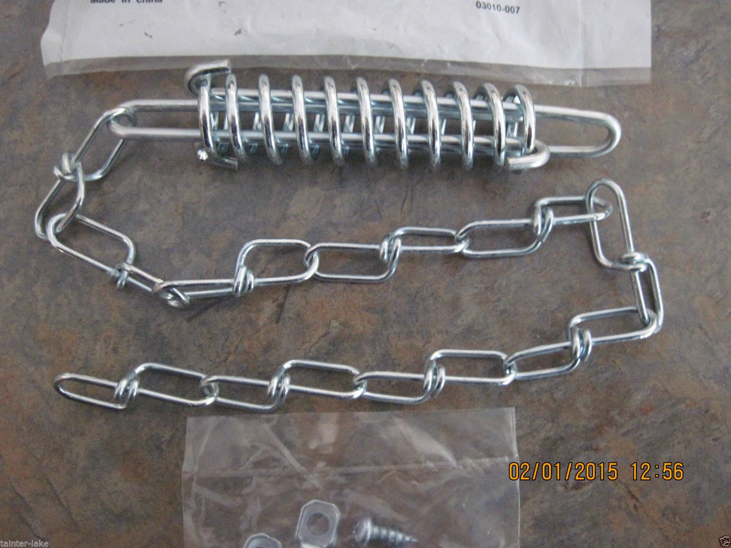 WRIGHT STORM OR SCREEN DOOR CHAIN SPRING & CHAIN DOOR RETAINER WITH ...