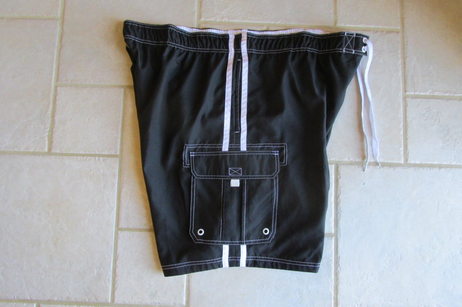OP OCEAN PACIFIC MEN'S SIZE 3XL SHORTS BLACK CARGO SWIM TRUNKS ELASTIC ...