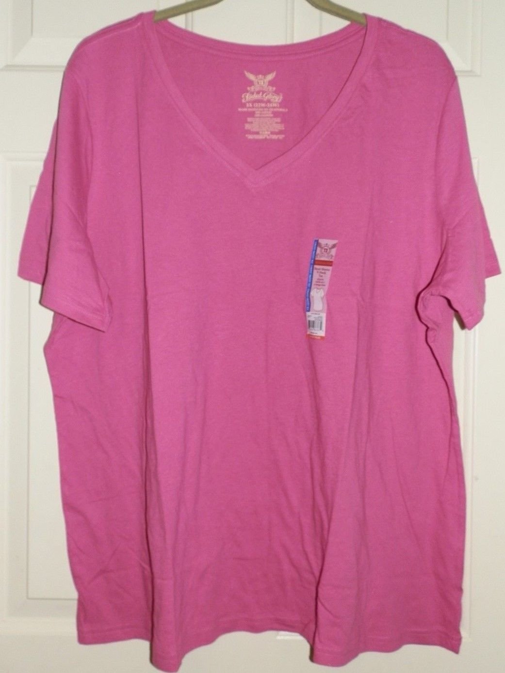 FADED GLORY WOMEN'S SIZE 2X (18-20) T-SHIRT FUCHSIA PINK TOP V NECK TEE ...