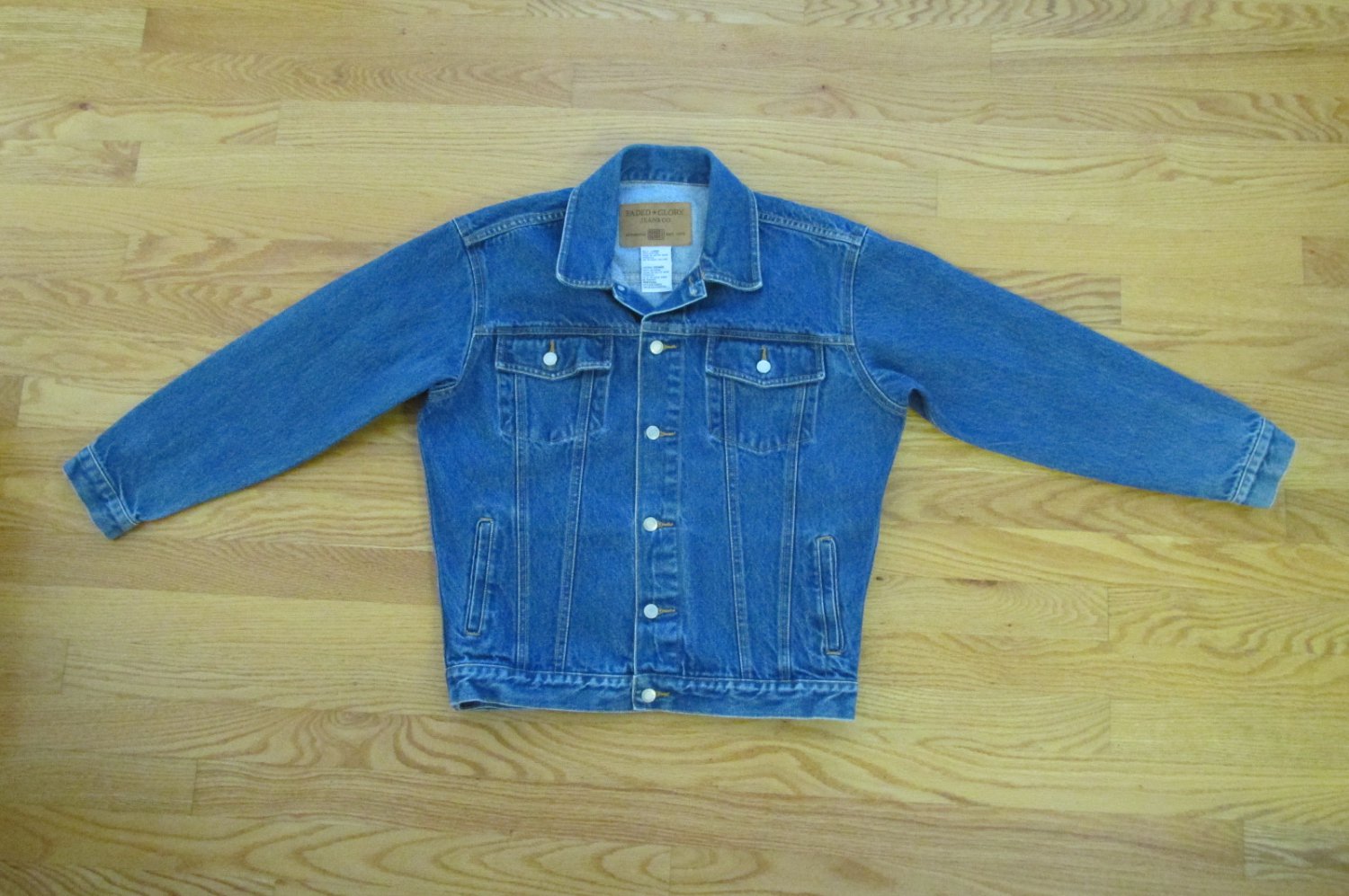 FADED GLORY BOY'S SIZE L JEAN JACKET MED BLUE STONE WASHED GIRL'S ...