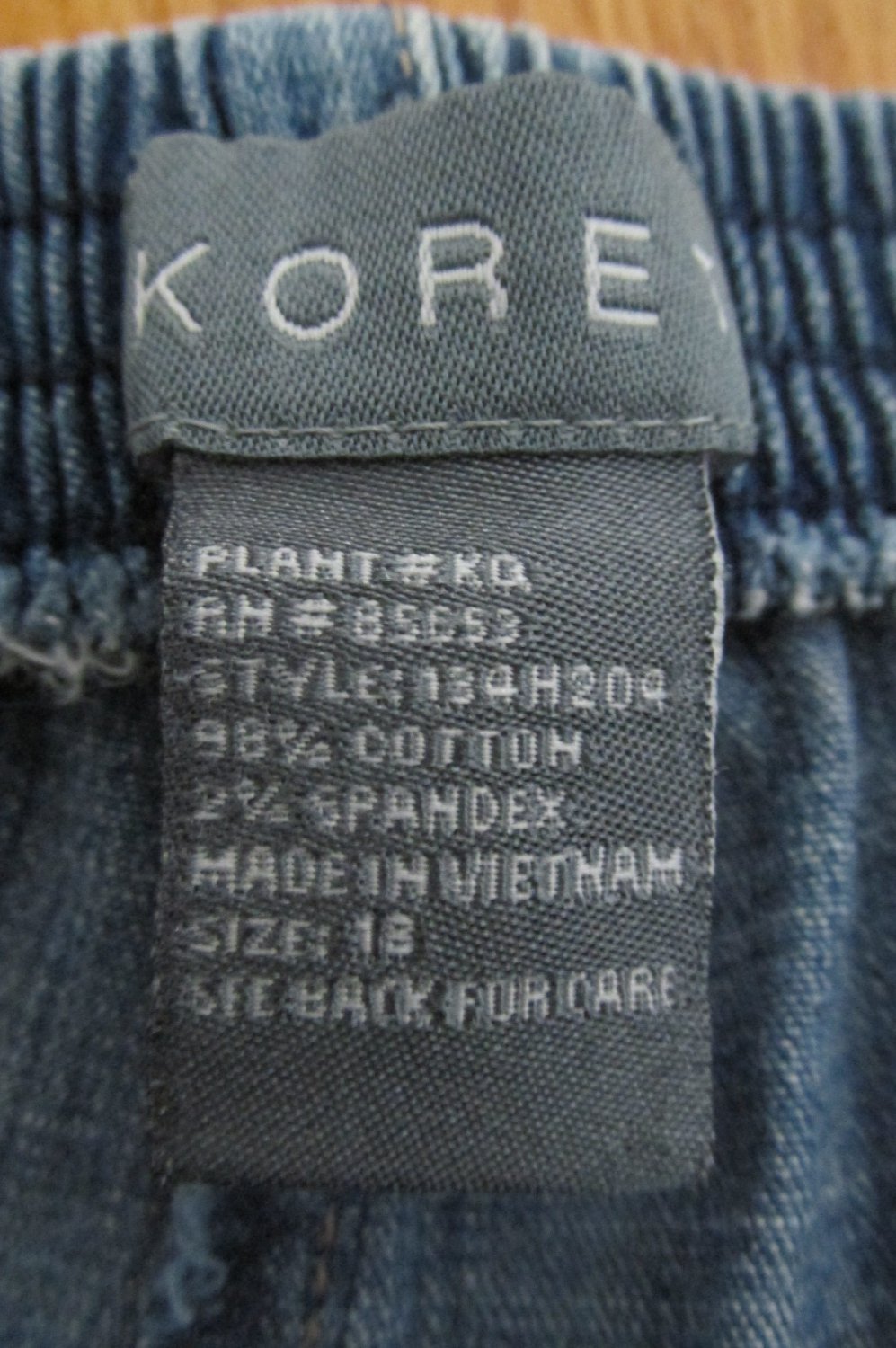 KORET WOMEN'S SIZE 18 P JEANS MED BLUE SLUB STRETCH DENIM HIGH WAIST ...