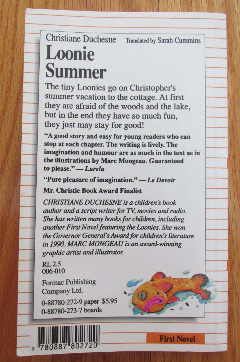LOONIE SUMMER CHAPTER BOOK CHRISTANE DUCHESNE 1993