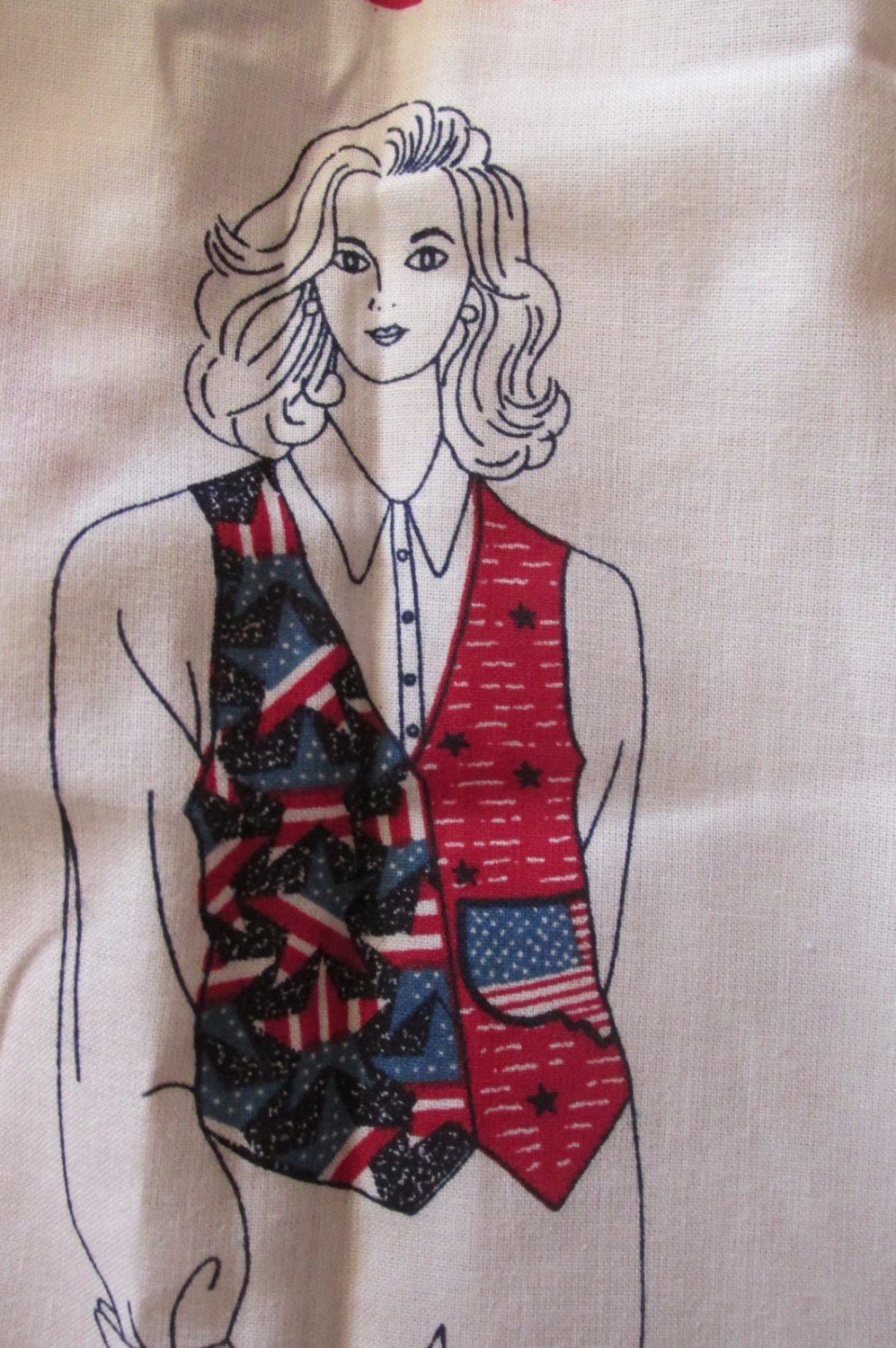 FABRIC TRADITIONS HEART OF AMERICA VEST PANEL RED, WHITE, BLUE ...