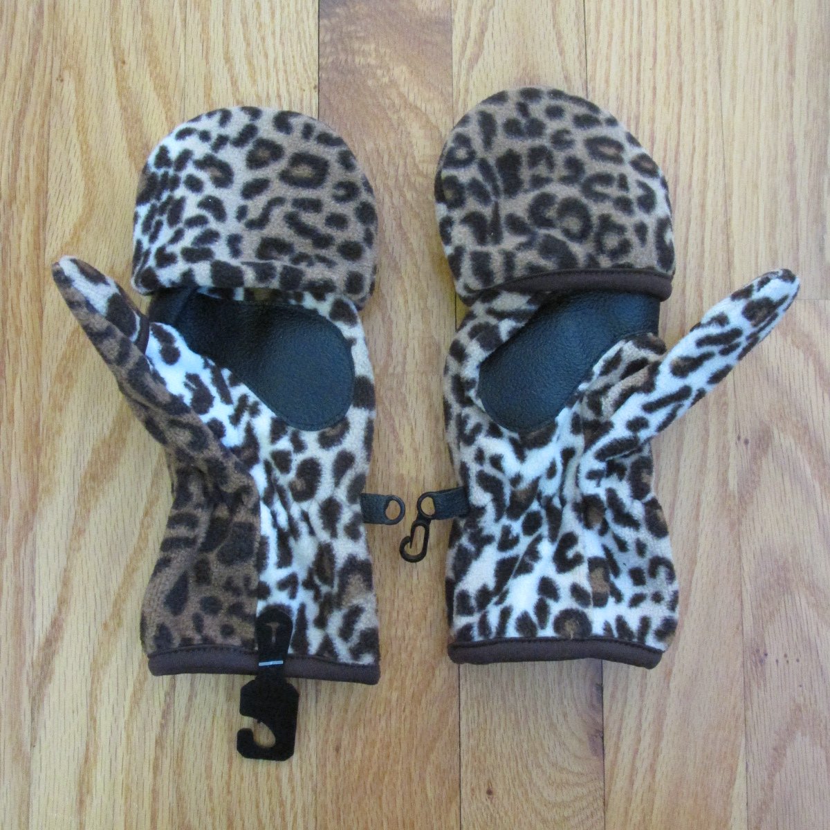 CHILL PROOF GIRL'S ONE SIZE MITTENS BROWN, & TAN LEOPARD CHEETAH PRINT ...