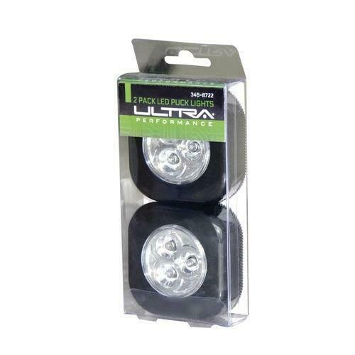 ULTRA PERFORMANCE PUCK LIGHTS 2 PACK BLACK LED BATTERIES INCLUDED SELF ...
