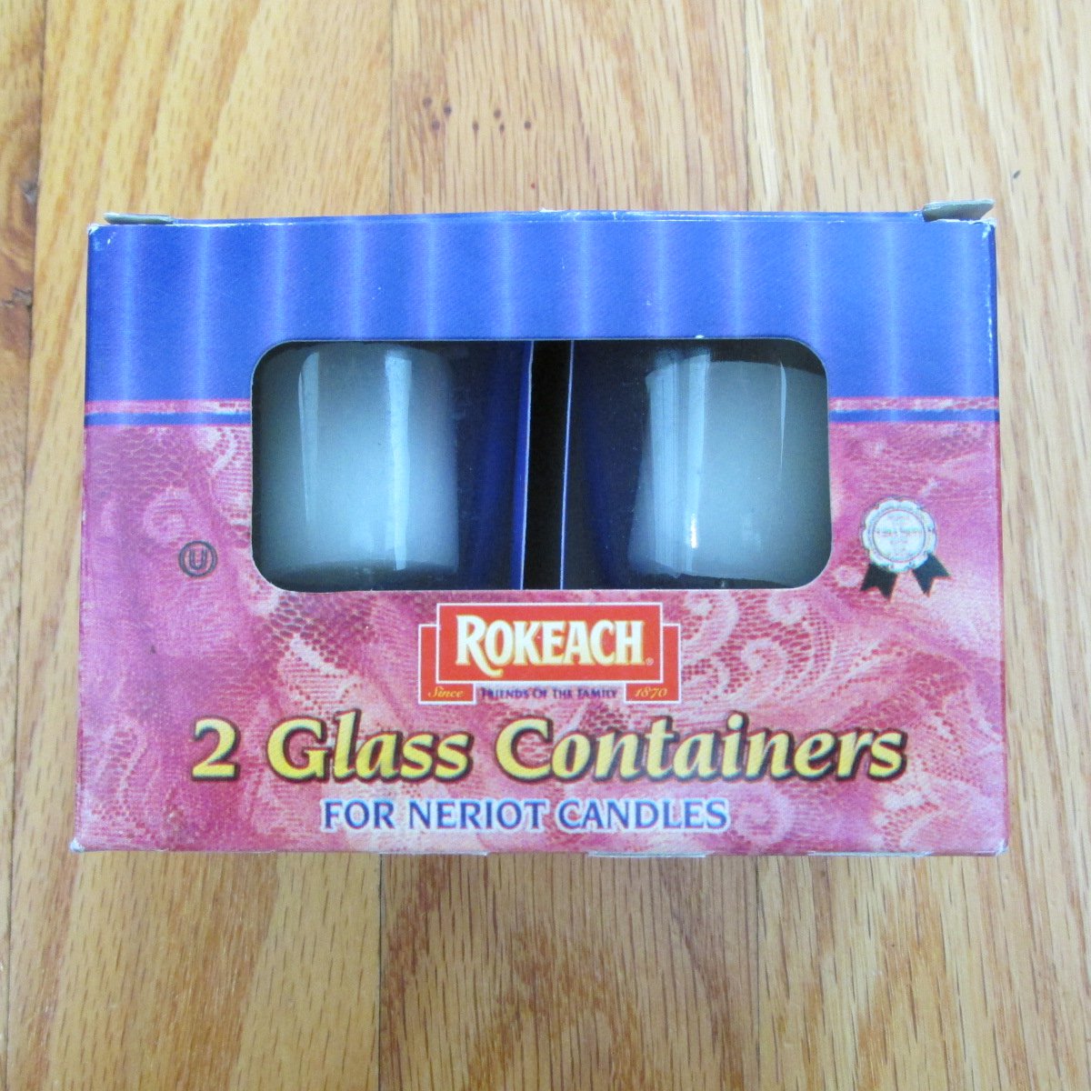 ROKEACH 2 PACK CANDLES & GLASS CONTAINERS FOR NERIOT CANDLE STICKS ...