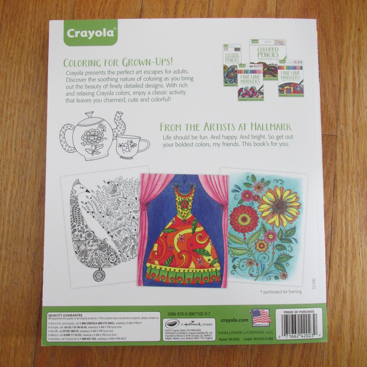 CRAYOLA COLORING BOOK ADULT ELEGANT ESCAPES HALLMARK ARTISTS 80 PAGES NEW