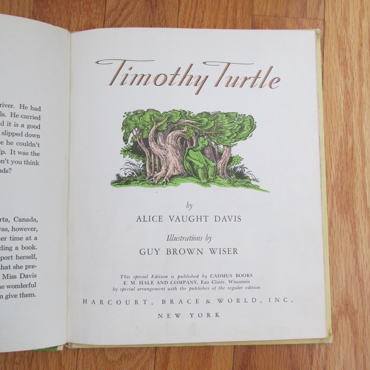 TIMOTHY TURTLE BOOK ALICE DAVIS CADMUS E.M. HALE 1940 HC CLASSIC ...