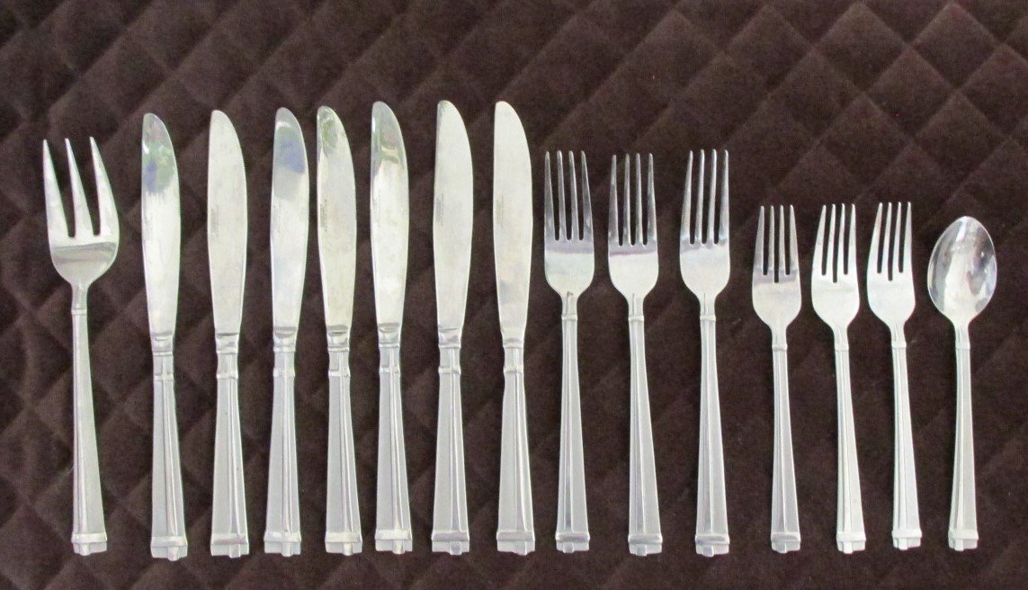 CAMBRIDGE STAINLESS CHINA FLATWARE CRESTON 15 pc SET SILVERWARE REPLACEMENT