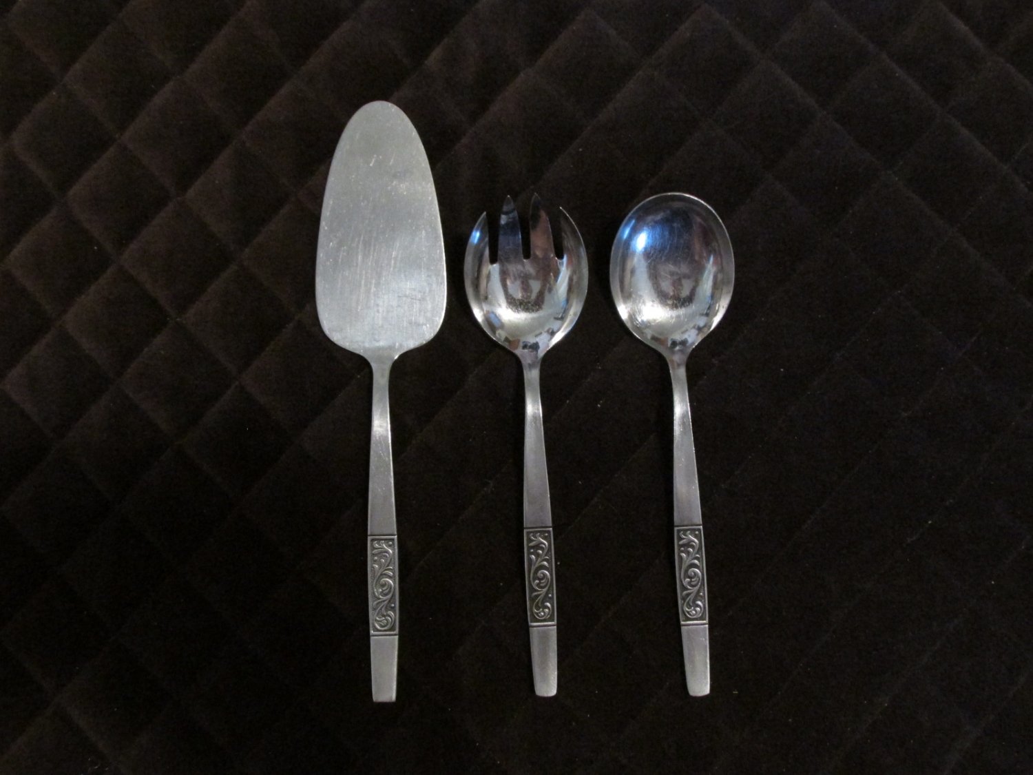 AMEFA STAINLESS HOLLAND FLATWARE ROYAL DAMASK SOLID SALAD SET OF 6 ...