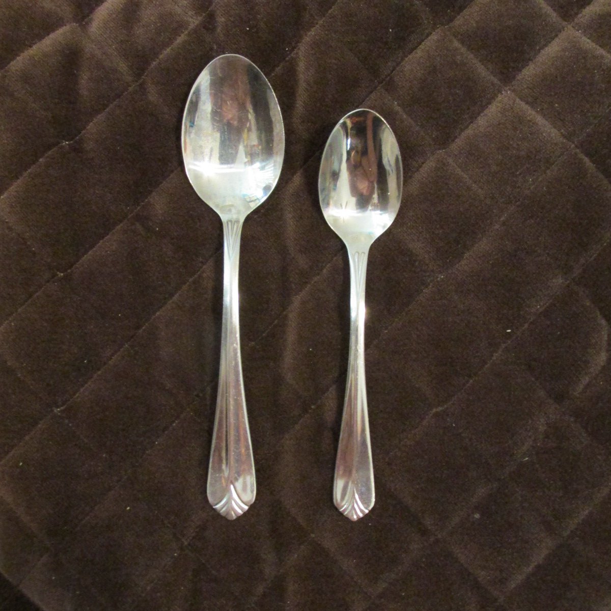 CAMBRIDGE STAINLESS CHINA FLATWARE KRYSTEN SET of 2 SPOONS SILVERWARE ...