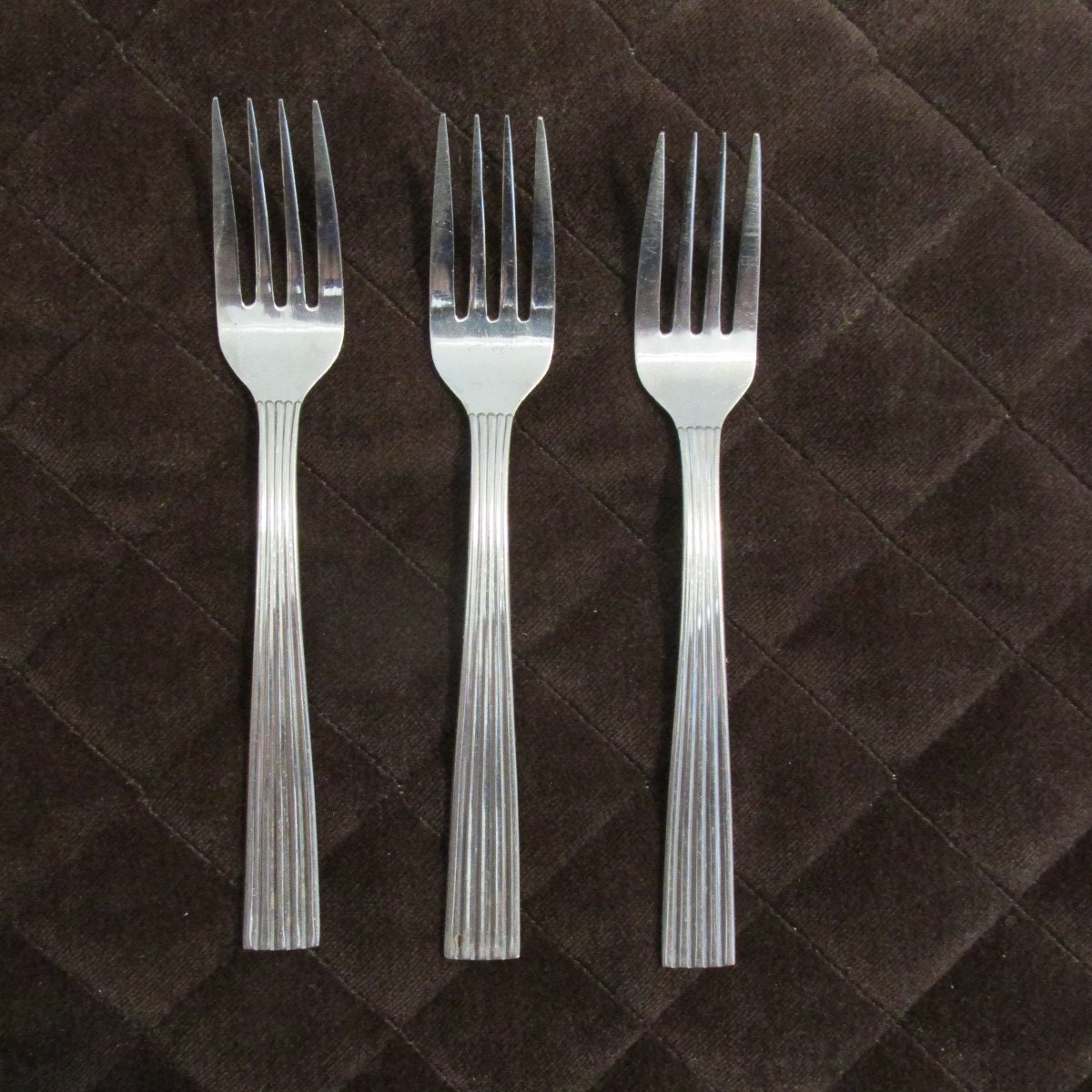 INTERNATIONAL STAINLESS KOREA FLATWARE BIJOU SET of 3 FORKS SILVERWARE ...