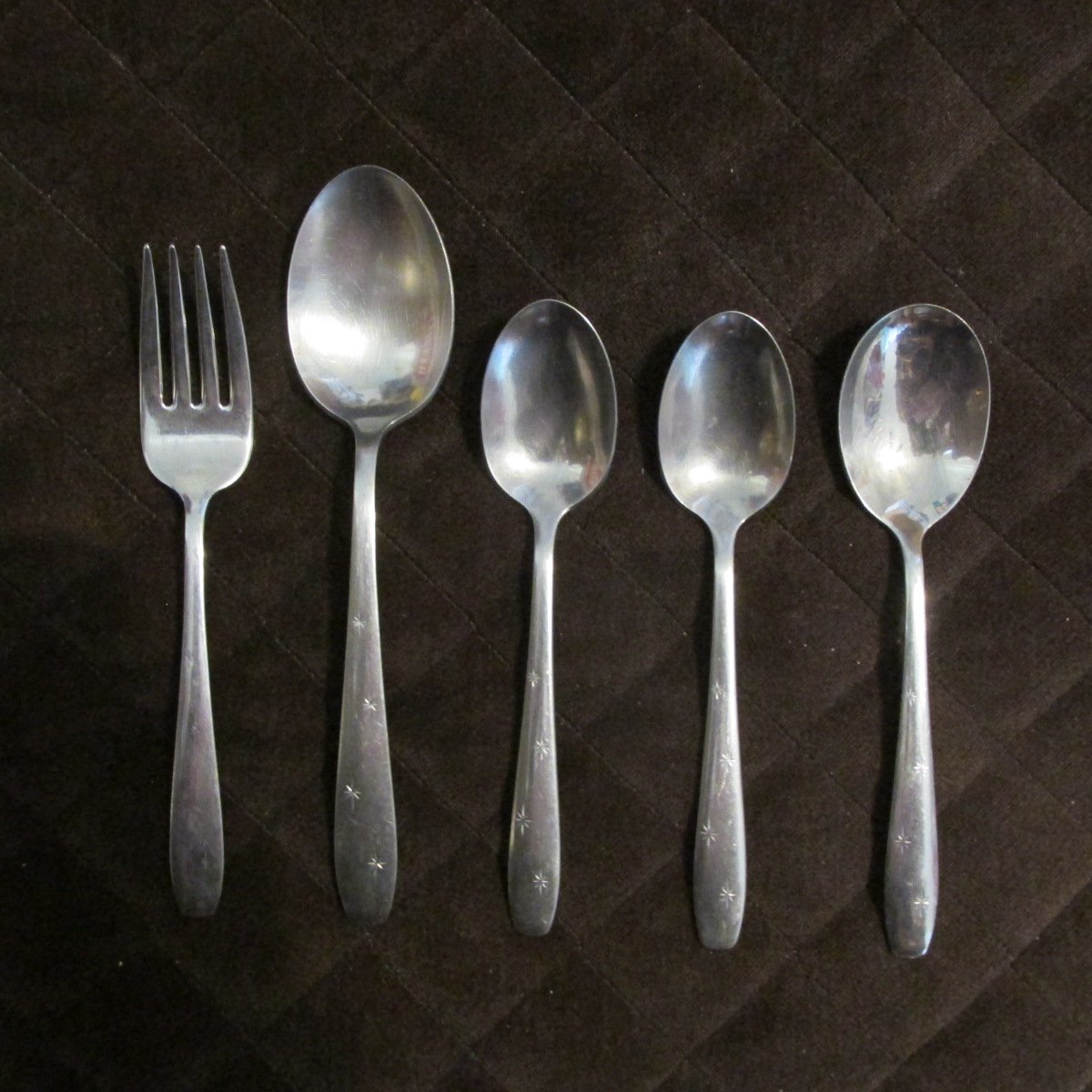 WALLACE STAINLESS FLATWARE BRIGHT STAR SET of 5 SILVERWARE REPLACEMENT ...