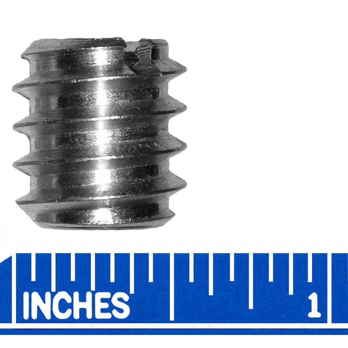 8mm M8 x 1.25 Threaded Socket Inserts for Wood, 15mm Long 10 Pack