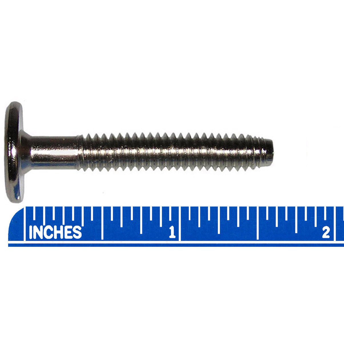 1/4" - 20 x 40mm (1-37/64" ) Chrome Finish Hex Drive 17mm Flat Pancake ...