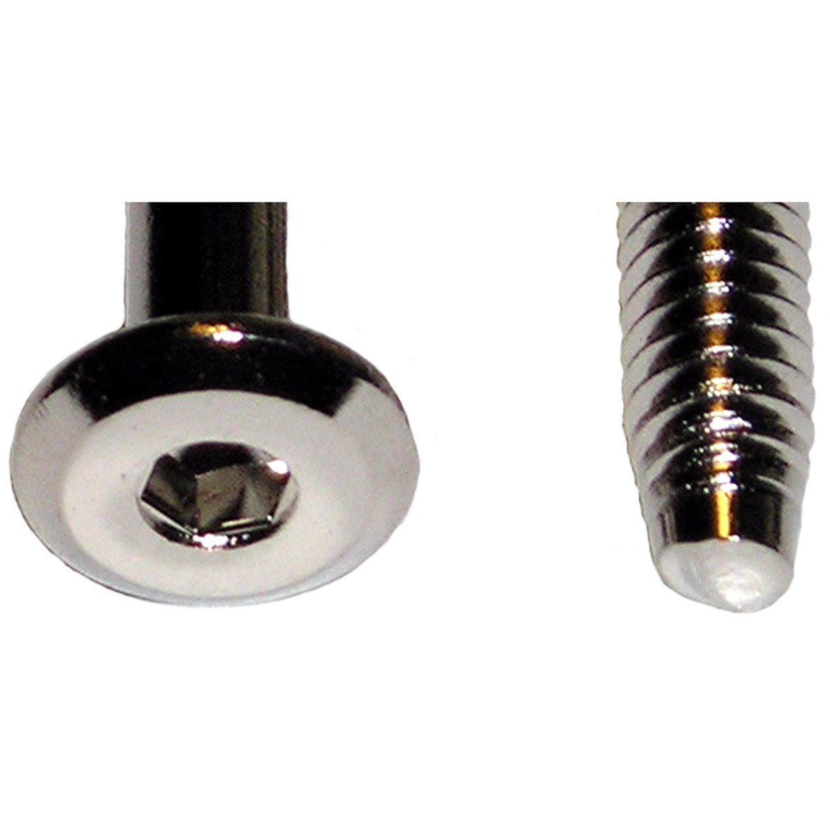 1/4" - 20 TPI x Chrome 35mm Hex Drive 13mm Flat Pancake Head Furniture ...