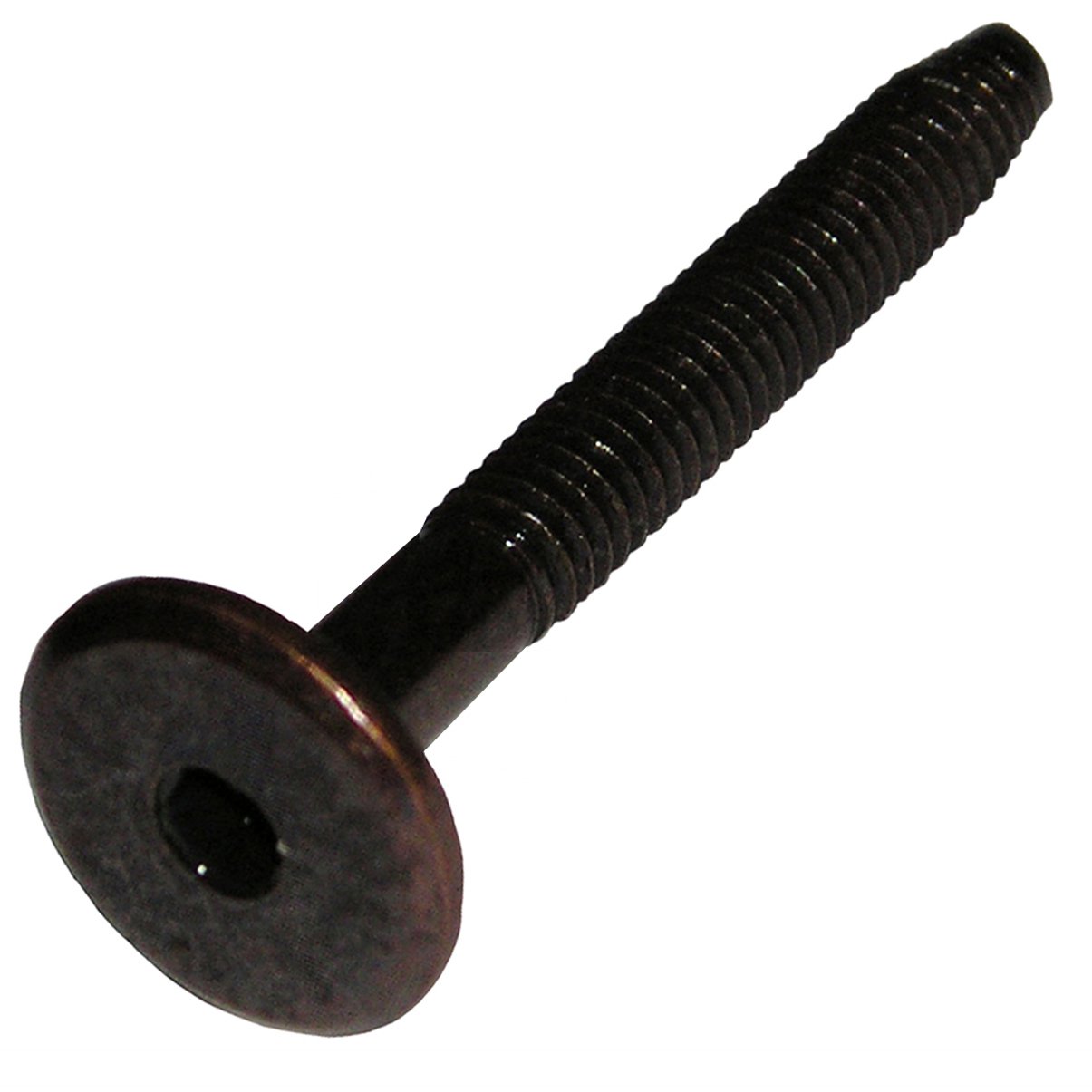 1/4" - 20 x 50mm (1-31/32") Dark Bronze Hex Drive Flat Pancake 17mm ...