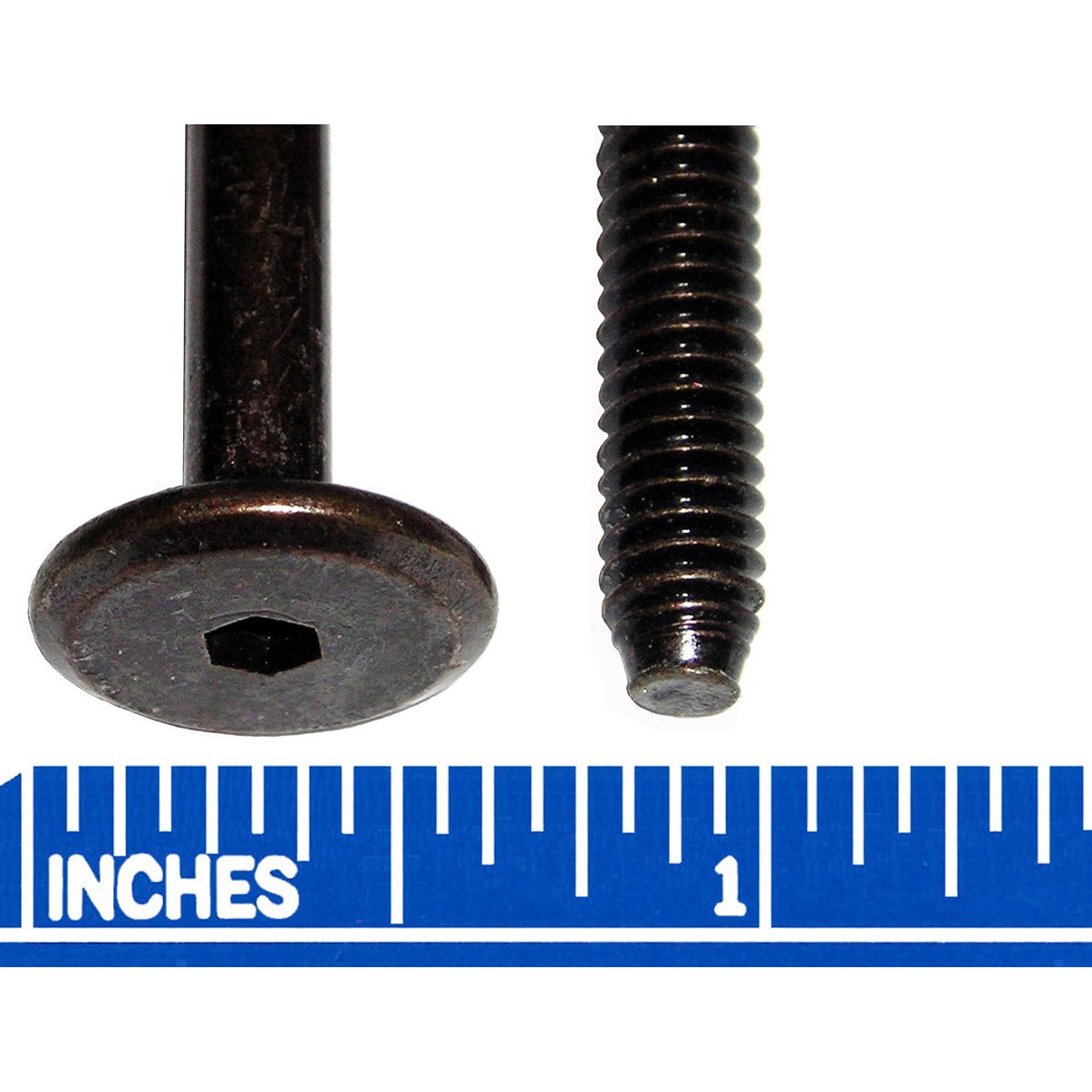 1/4" - 20 x 70mm (2-3/4") Dark Bronze Hex Drive Flat Pancake 17mm Head ...