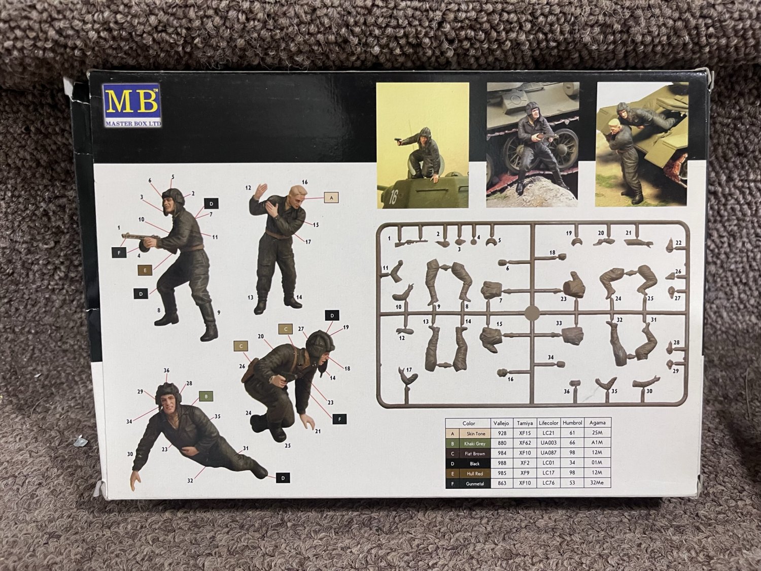 Master Box 1/35 Bail Out Russian Tank Crew Kursk Figures 1943 3532