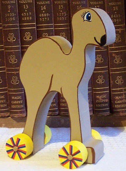 Camel Push Toy, Wood, Hand painted
