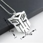 Transformers Optimus Autobot Silver Stainless Steel Pendant Necklace Chain