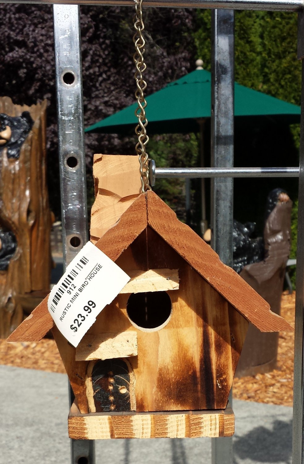 Natural Redwood Mini Bird House #912