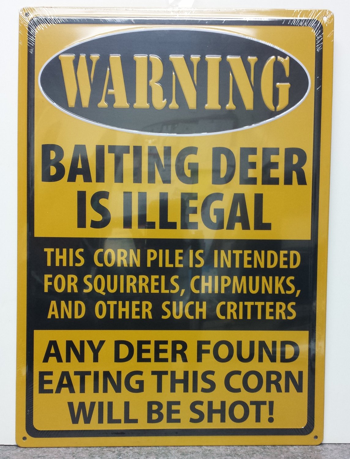 Warning Baiting Deer.... Tin Sign 12x17 #643323148808