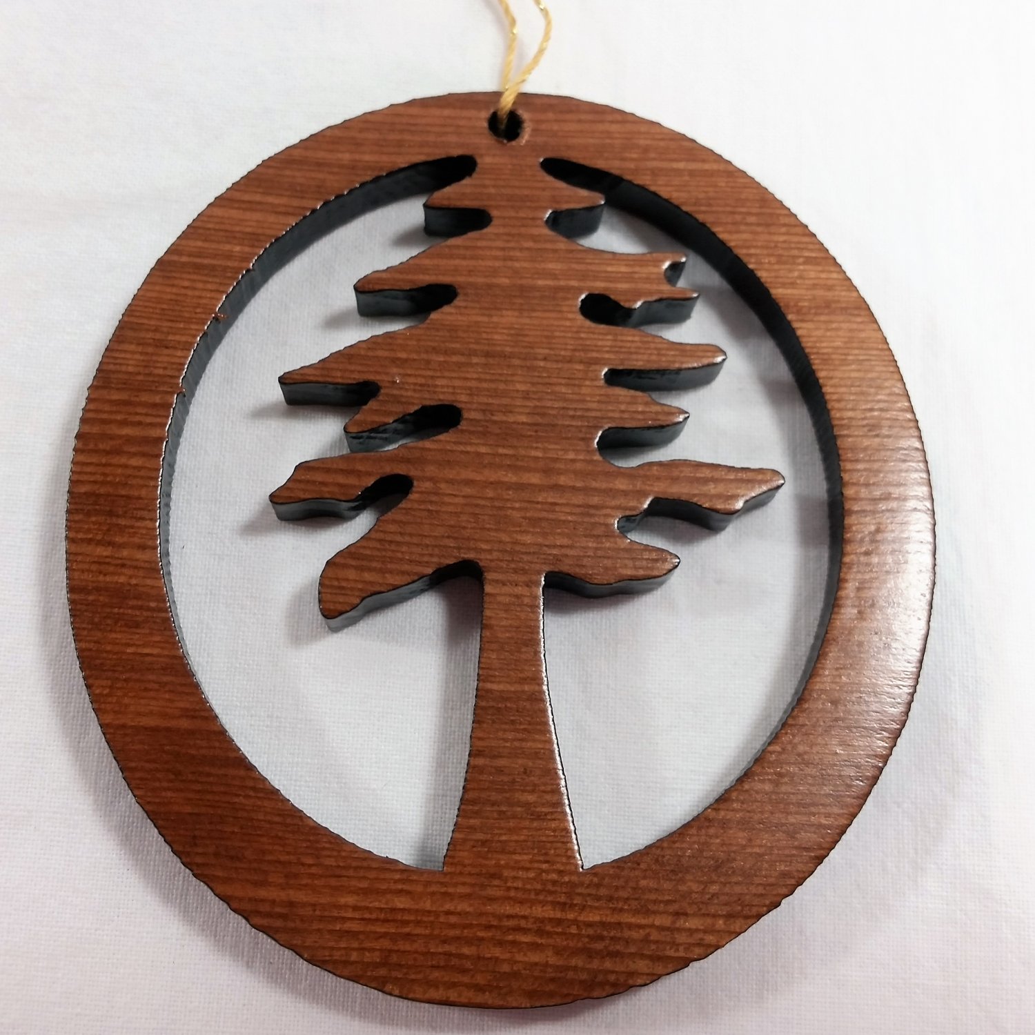 Redwood Tree Ornament Handcrafted Redwood #1066L HWP