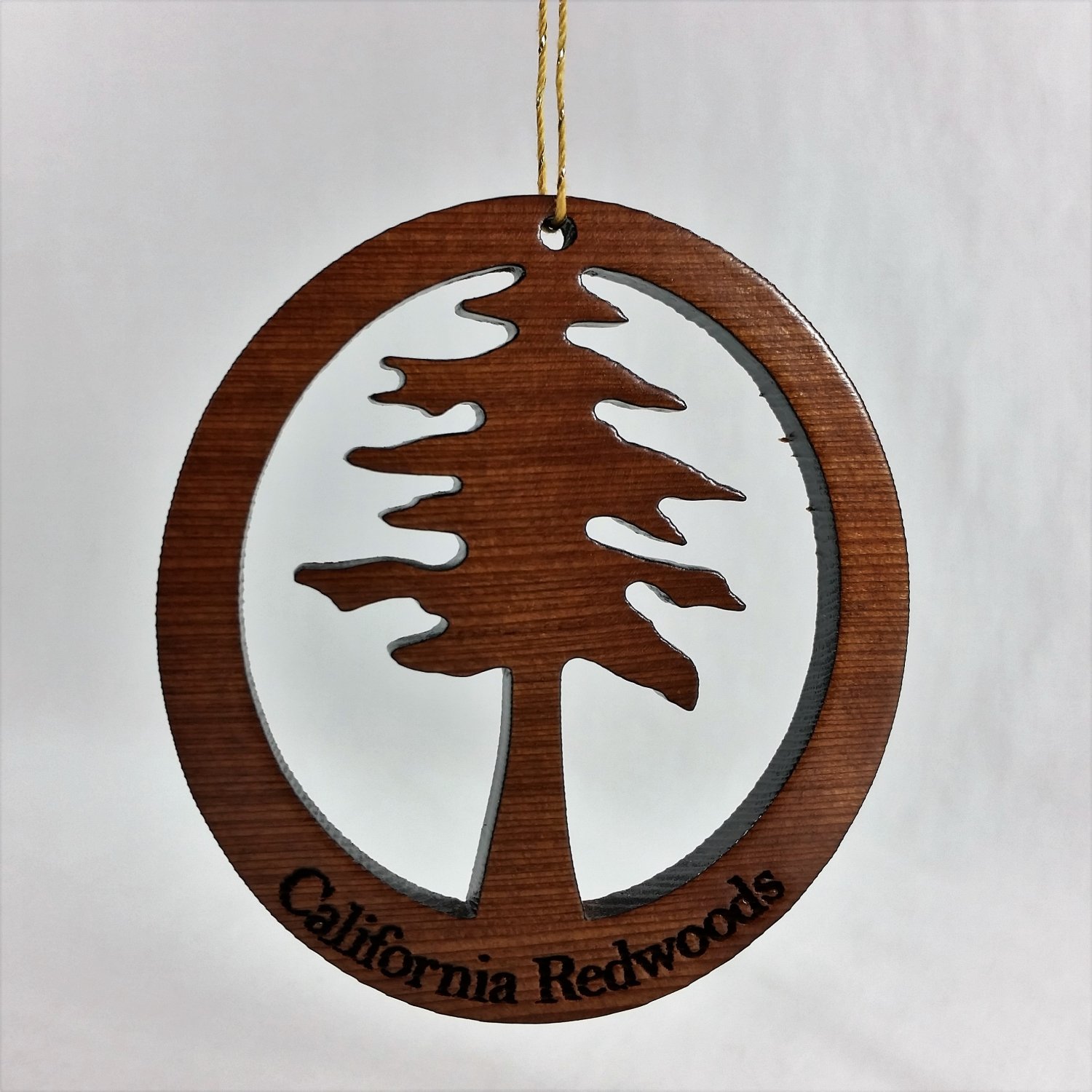 Redwood Tree Ornament Handcrafted Redwood #1066L HWP