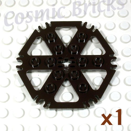 LEGO Dark Brown Technic Plate Rotor 6 Blade Clip Ends Connected 4623927 ...