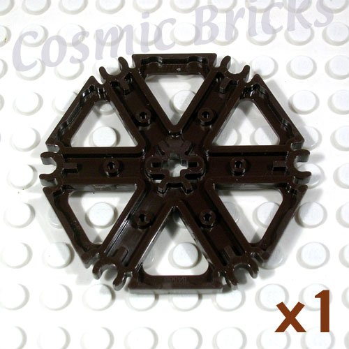 LEGO Dark Brown Technic Plate Rotor 6 Blade Clip Ends Connected 4623927 ...