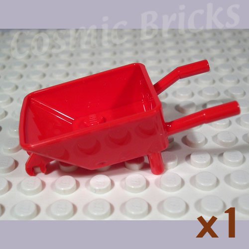 LEGO Bright Red Minifig Utensil Wheelbarrow 4646527 98288 (single,N)