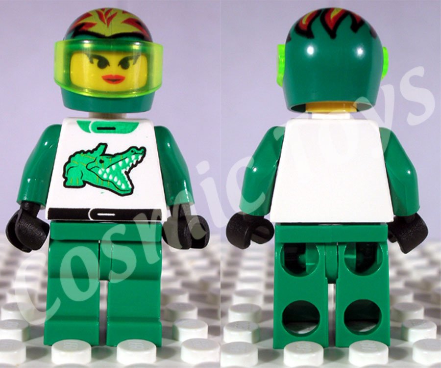 LEGO Race Green with Green Flame Helmet minifigure (single,N)
