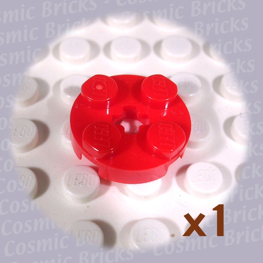 LEGO Bright Red Plate Round 2x2 Axle Hole 403221 4032 (single,N)