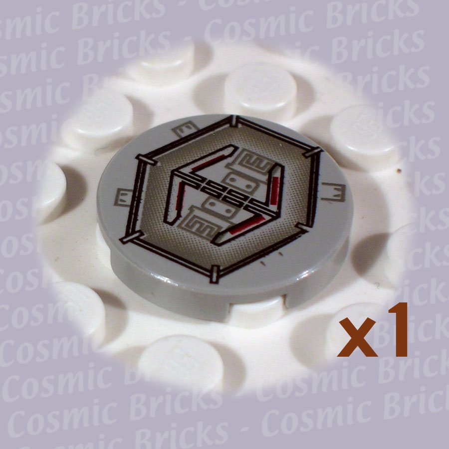 LEGO Light Gray Tile Round 2x2 Hatch Hexagonal Pattern 4150 (single,N)