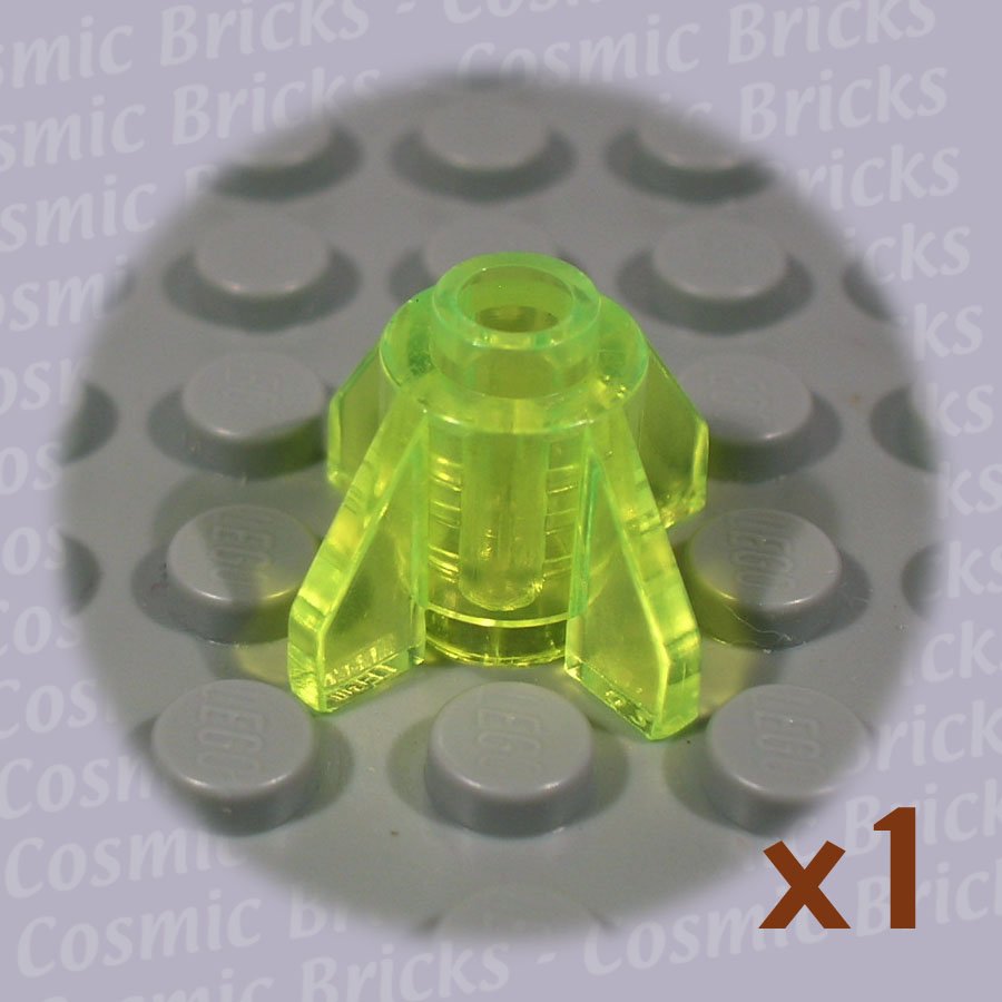 LEGO Trans-Fluorescent Green Brick Round 1x1 Fins 458849 4588 (single,N)