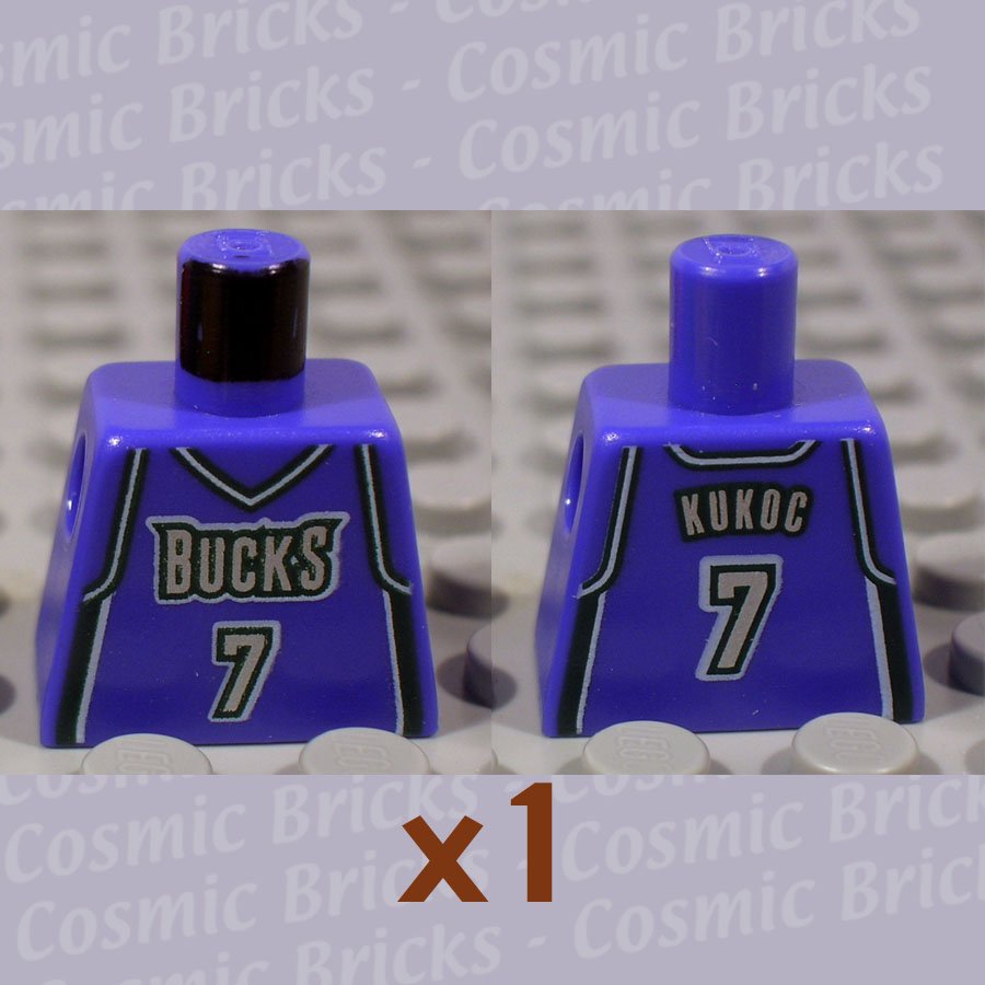 LEGO Violet Torso NBA Milwaukee Bucks #7 (single,N)