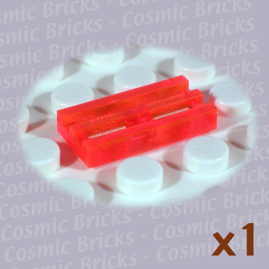 LEGO Trans Neon Orange Tile Modified 1x2 Grill 4141741 2412 (single,N)