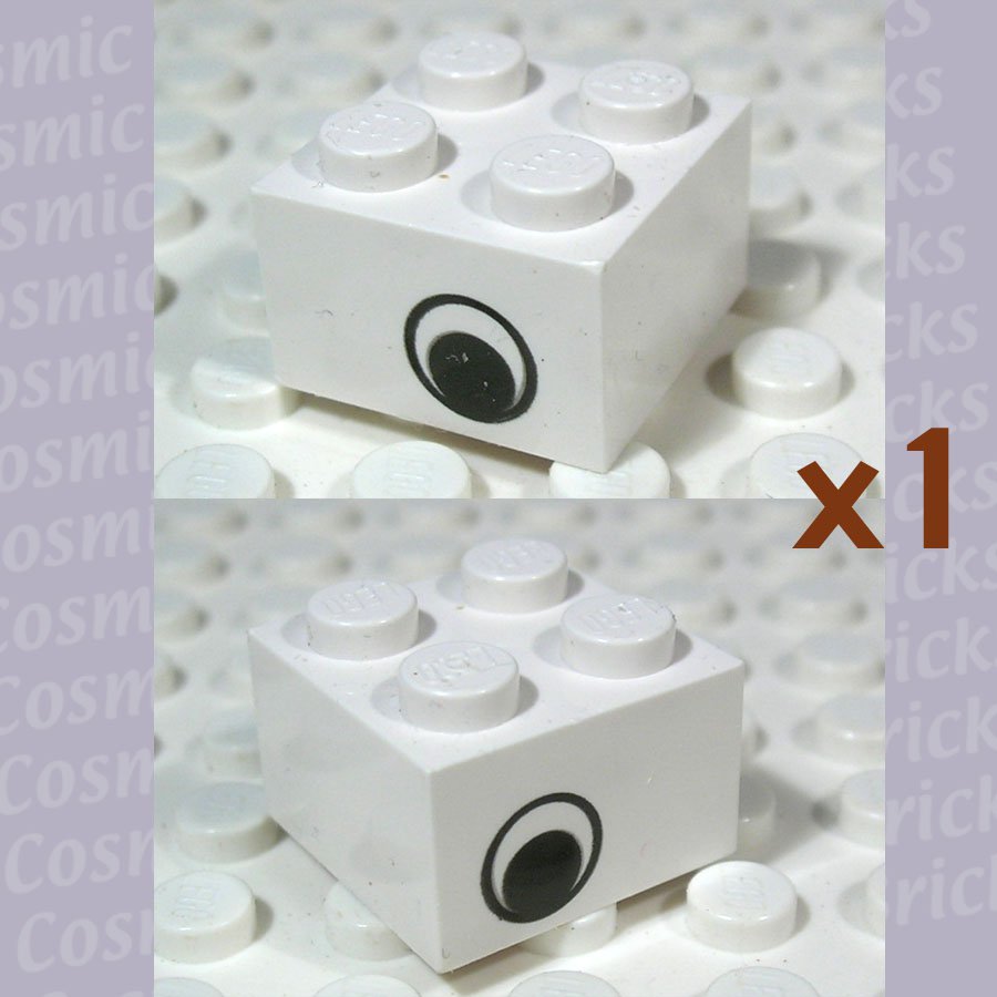 LEGO White Brick 2x2 Eye White Two Sides Offset 4569079 3003 (single,N)