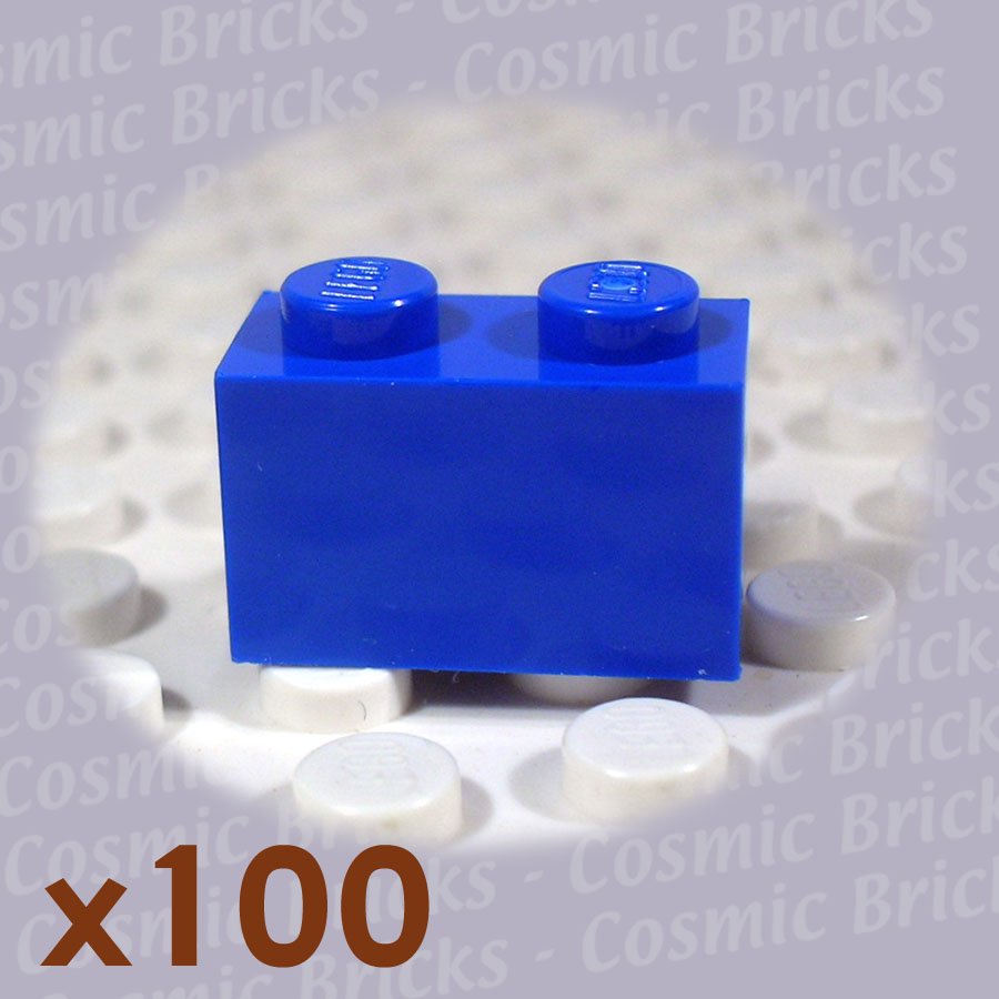 LEGO Bright Blue Brick 1x2 300423 3004 (100 pack,N)