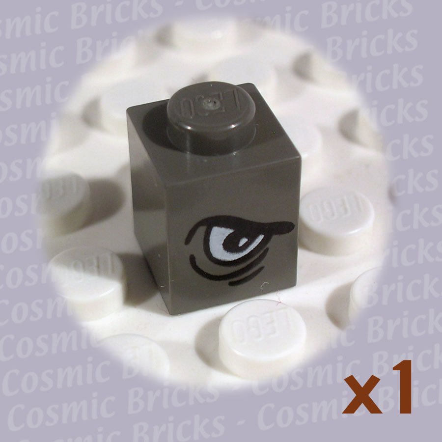 LEGO Dark Gray Brick 1x1 Eye Grim Left 3005 (single,N)